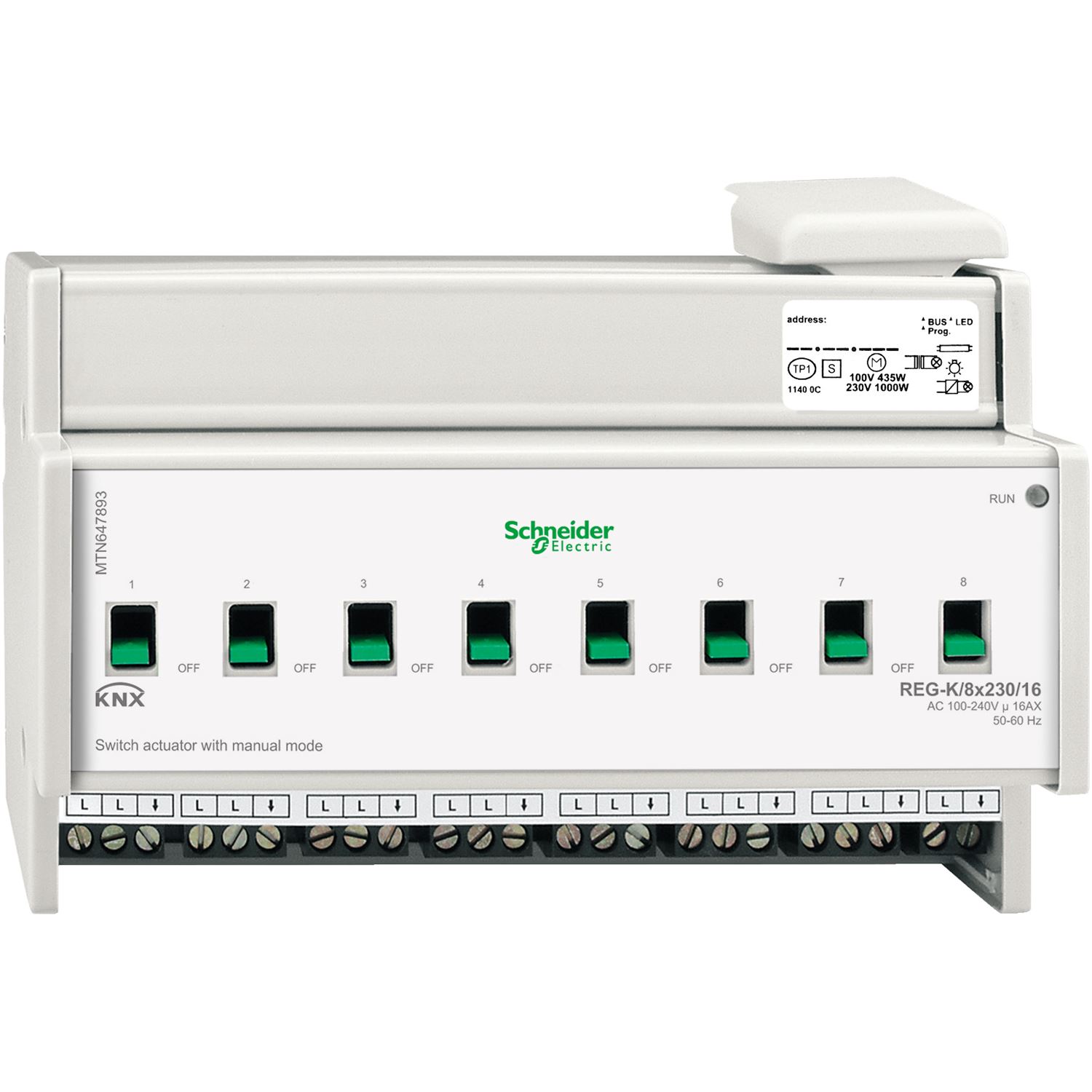 MTN647893 KNX spínací akční člen REG-K/8x230/16+manuální režim