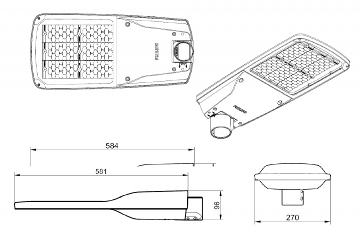 BGS213 ECO123/740 II 48/60A LED Svítidlo veřejné 99W 10130lm na sloup i ...