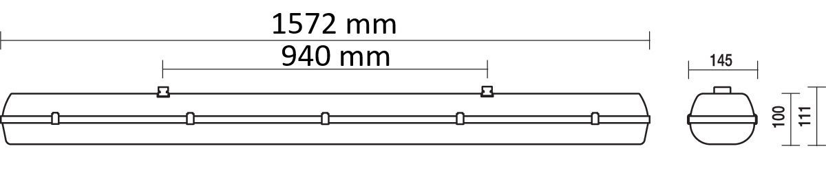 PRIMA LED Ex 2.5ft PCc 11000/840 Svítidlo průmyslové LED 2x5500lm 71W IP66